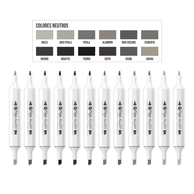 Marcadores Artísticos Tonos Neutros Filgo Alloy x 12 unidades