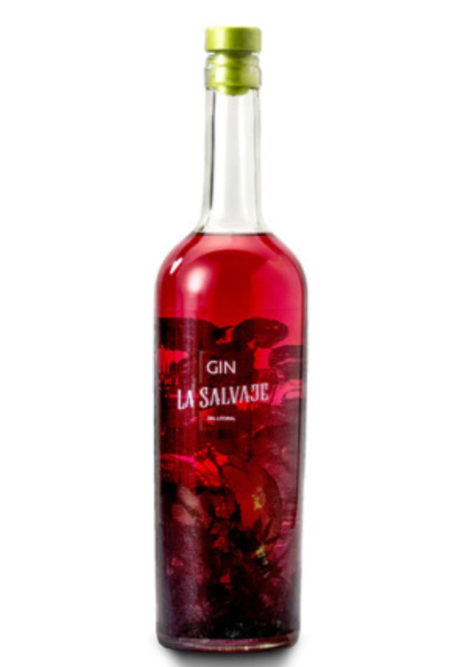 Gin La Salvaje Del Litoral Dorado Hibiscus Rojo 750 Ml