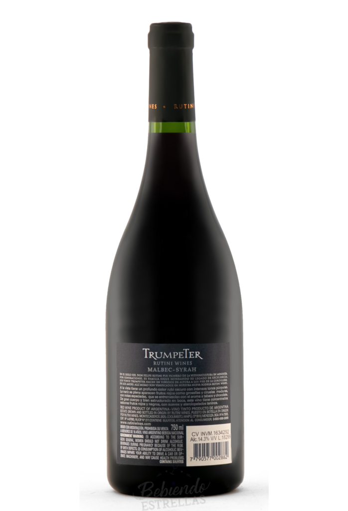 Vino Trumpeter Malbec Syrah 750 Ml - Bebiendo Estrellas