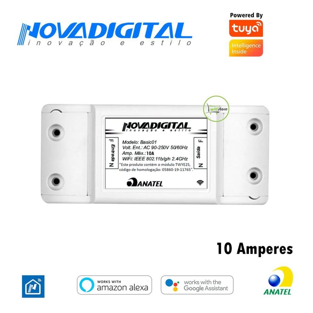 Relé Basic Wi-fi Nova Digital - Tuya
