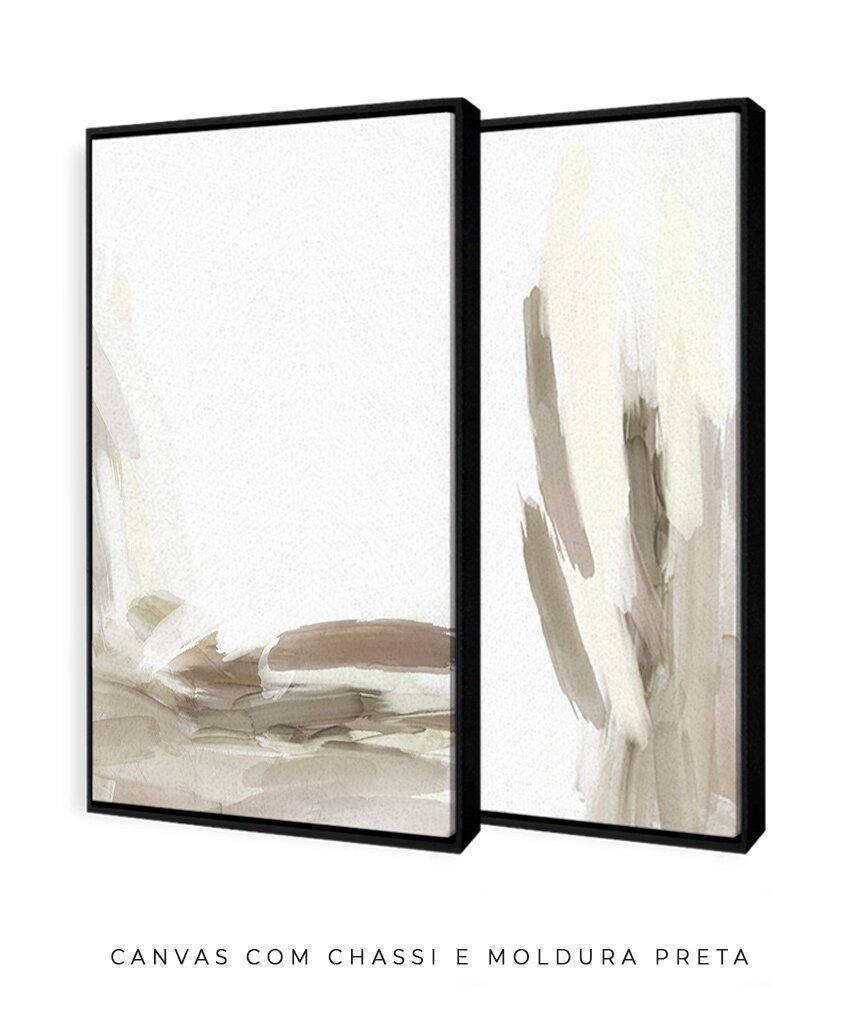 Composição com 2 Quadros Decorativos - Neutral Mix 03 + 04