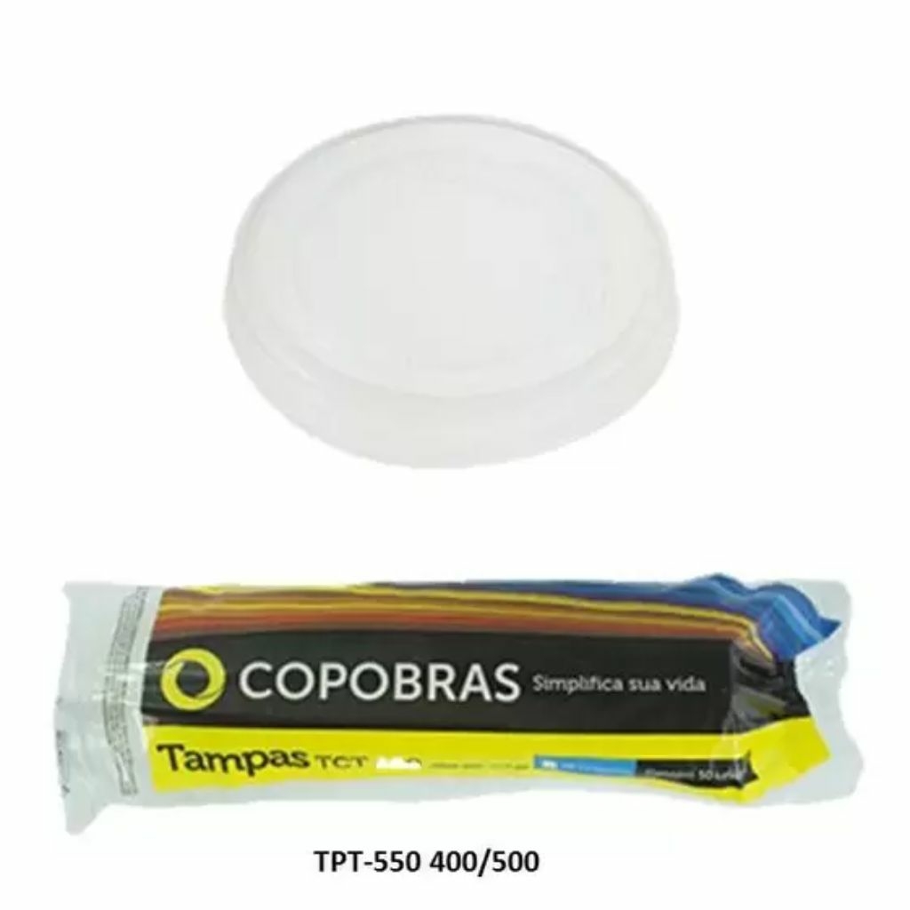 Tampa Plástica Transparente Com Furo TPT-550 Copobras 360-500ml ...