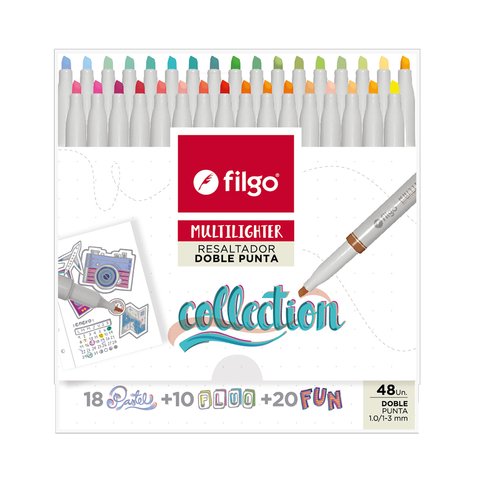 RESALTADOR FILGO DOBLE PUNTA MULTILIGHTER X 20 COLORES