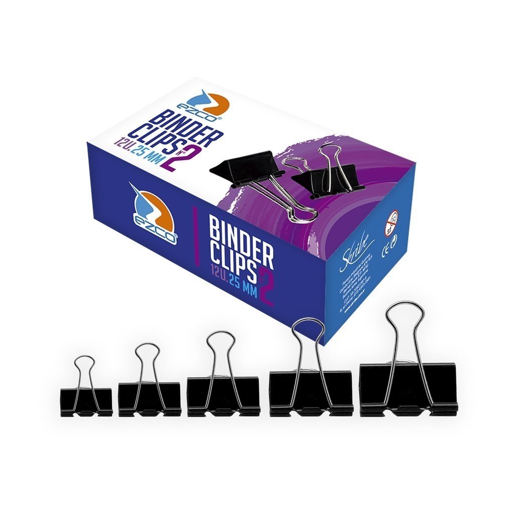 BINDER CLIPS NEGRO EZCO 32mm - Nº3 - SASA MAYORISTA