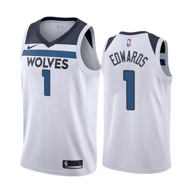 Regata NBA Nike Swingman - Minnesota Timberwolves Branca - Edwardss #1