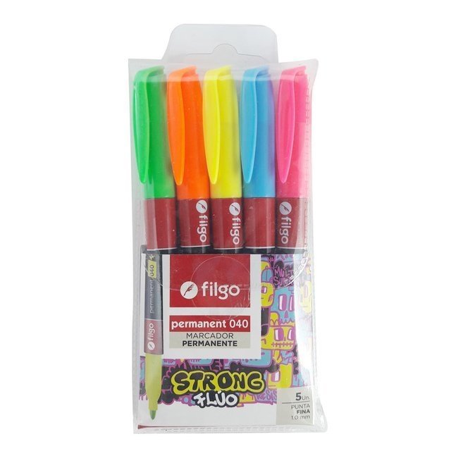 MARCADORES FILGO PERMANENTES STRONG FLUO X5