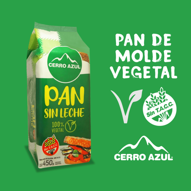Pan de molde vegetal sin TACC - Cerro azul