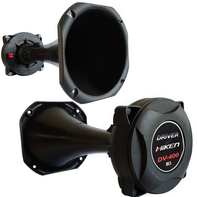 Kit 2 Driver Corneta Longa 1 Super Tweeter Tuiter 100W Hiken