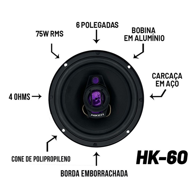 2 PARES FALANTE 6 POL HK-60 150W - HIKEN + MOD STETSOM 280.3