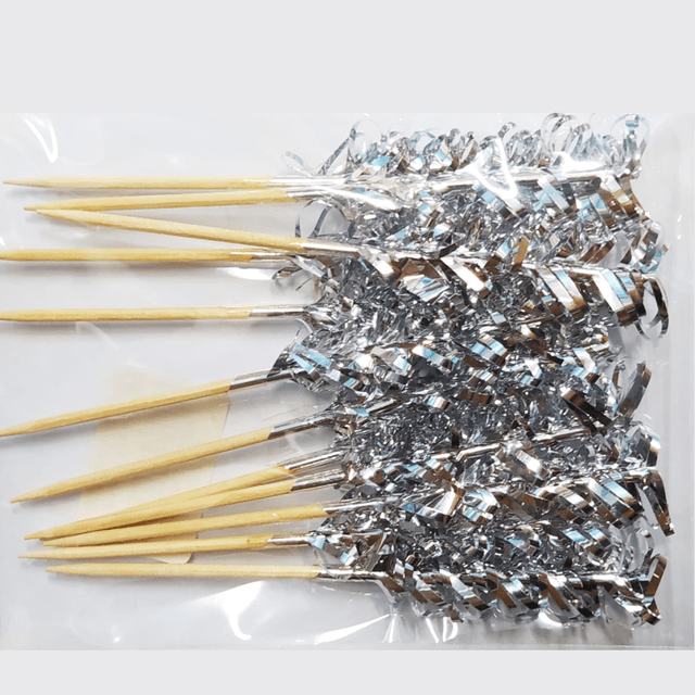 TOPPER DE DOCE PRATA 12pcs10cm - Loja Festejando