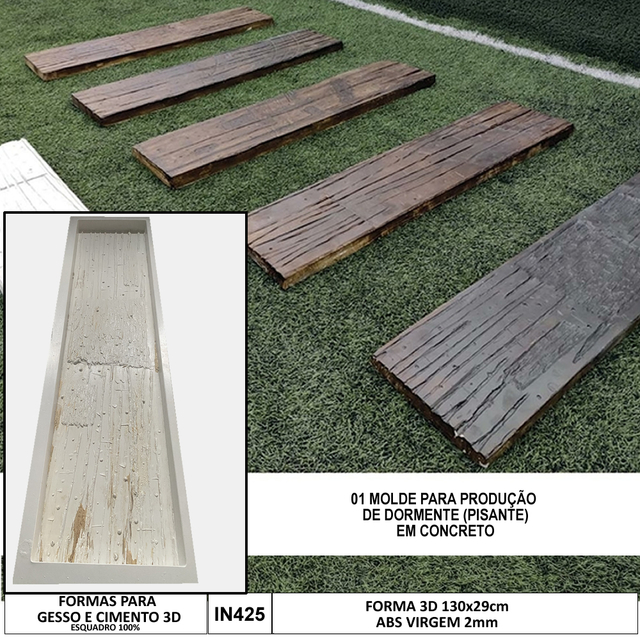 2 Molde 3d Para Dormente Pisante Madeirado 131x29cm ABS 2MM Molde para ...