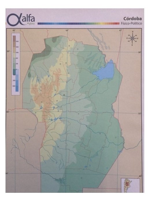 MAPA CORDOBA FISICO NRO 5 - LIBRERIA PITAGORAS