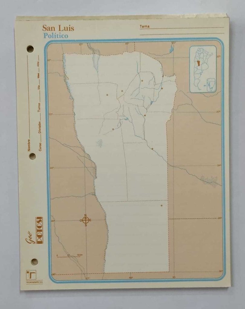 MAPA SAN LUIS POLITICO NRO 3 - LIBRERIA PITAGORAS