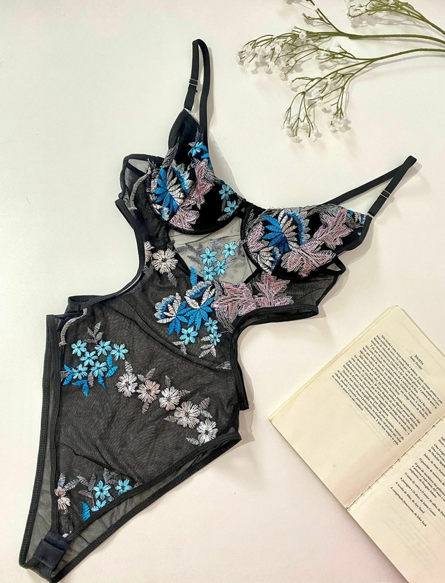 Body recortes - tule bordado - Comprar em Loja Lionel