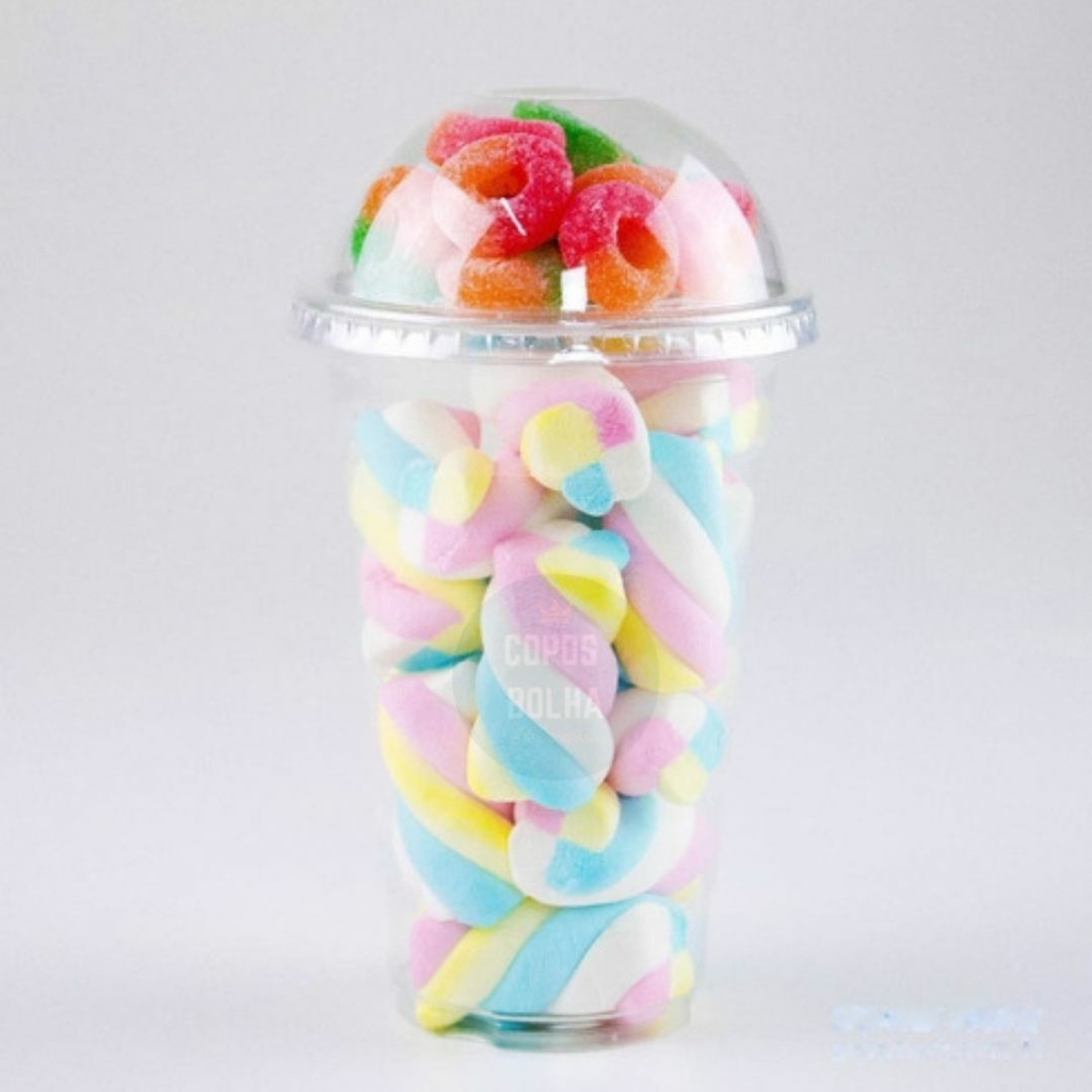 10 uni Copo Bolha com Tampa Reta/divisória Ideal Algodão Doce, Pipoca ...