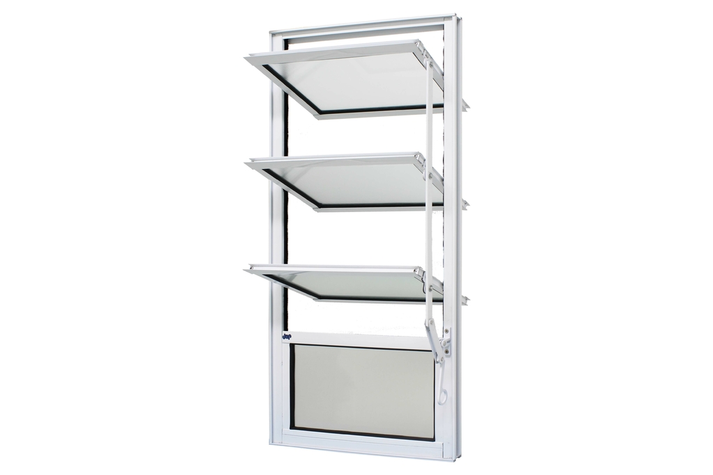 Janela basculante de alumínio c/4 folhas - B4 - JAP DURALINE FIX