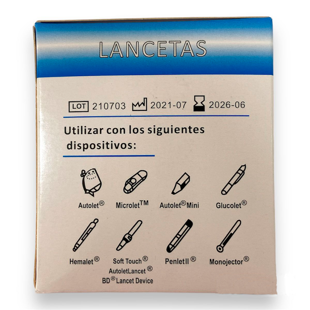 Lancetas de Sangre Pharmacare Plasticas Para Disparador - Caja x 200
