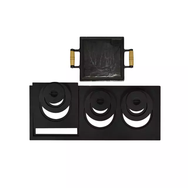 Chapa Fogão A Lenha Multiuso 3 Bocas Bifeteira Ferro Reforçado