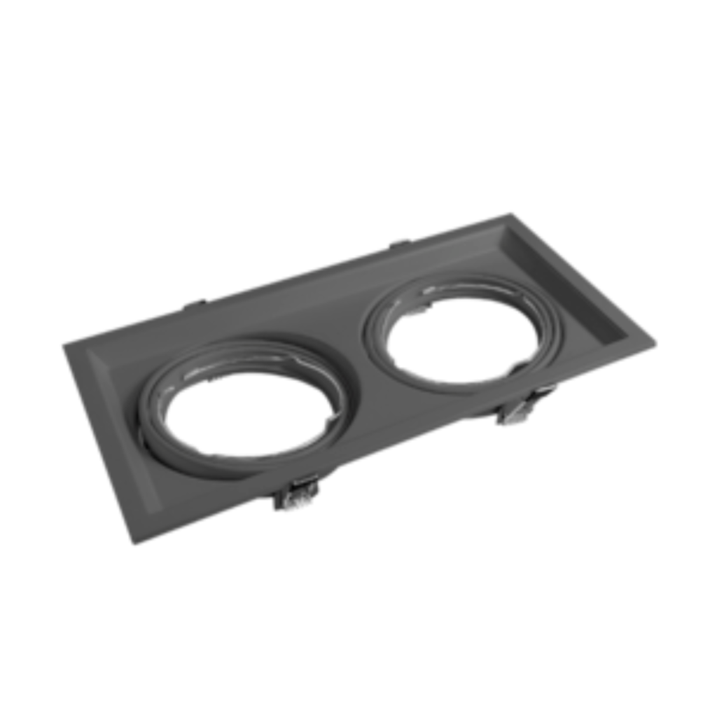 Spot De Embutir Ar111 2 Luces GU10 Cardanico Rectangular