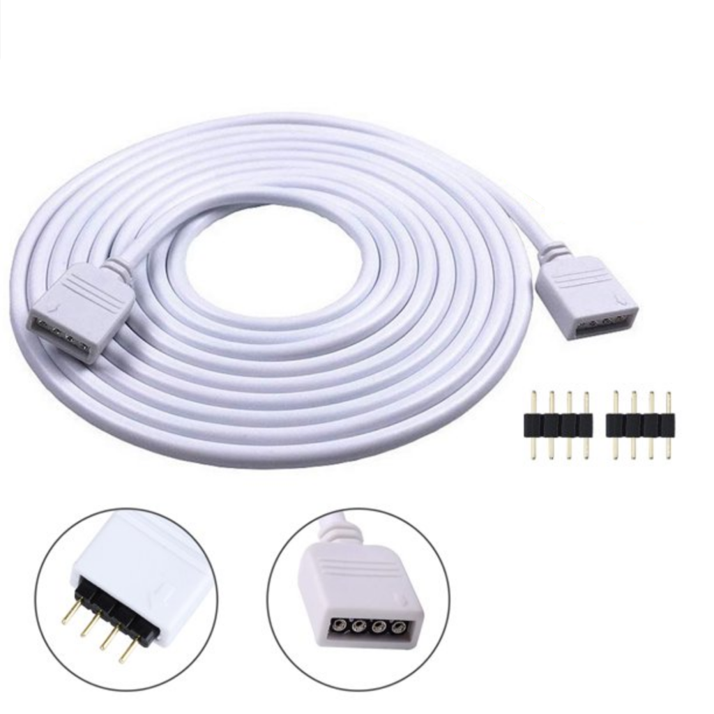 Cable Extensor 4 Pin 1 Metro Conector Tira Led Rgb 4 Pines