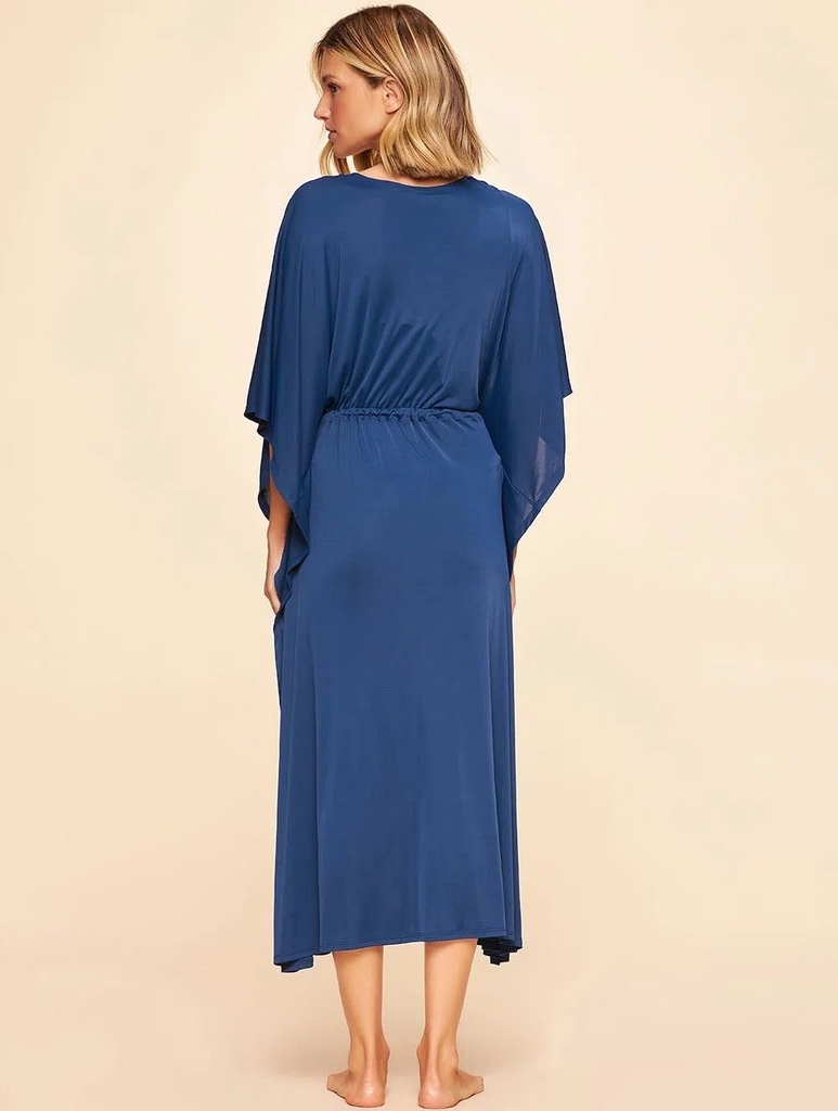 KAFLAN CIA MARÍTIMA VESTIDO LONGO LISO - AZUL MARINHO
