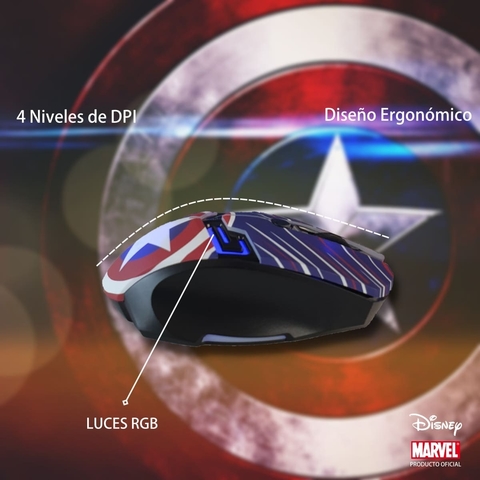 Mouse Gamer Capitán América