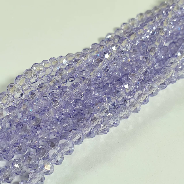 CRISTAL DE ROCA FACETADO 4 (1 TIRA) Lila Pálido