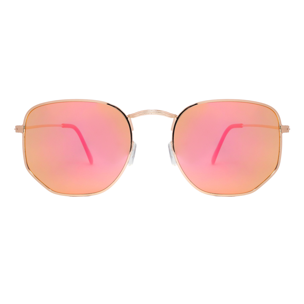 Óculos de Sol Hexagonal Rosa Espelhado - EVO Glasses