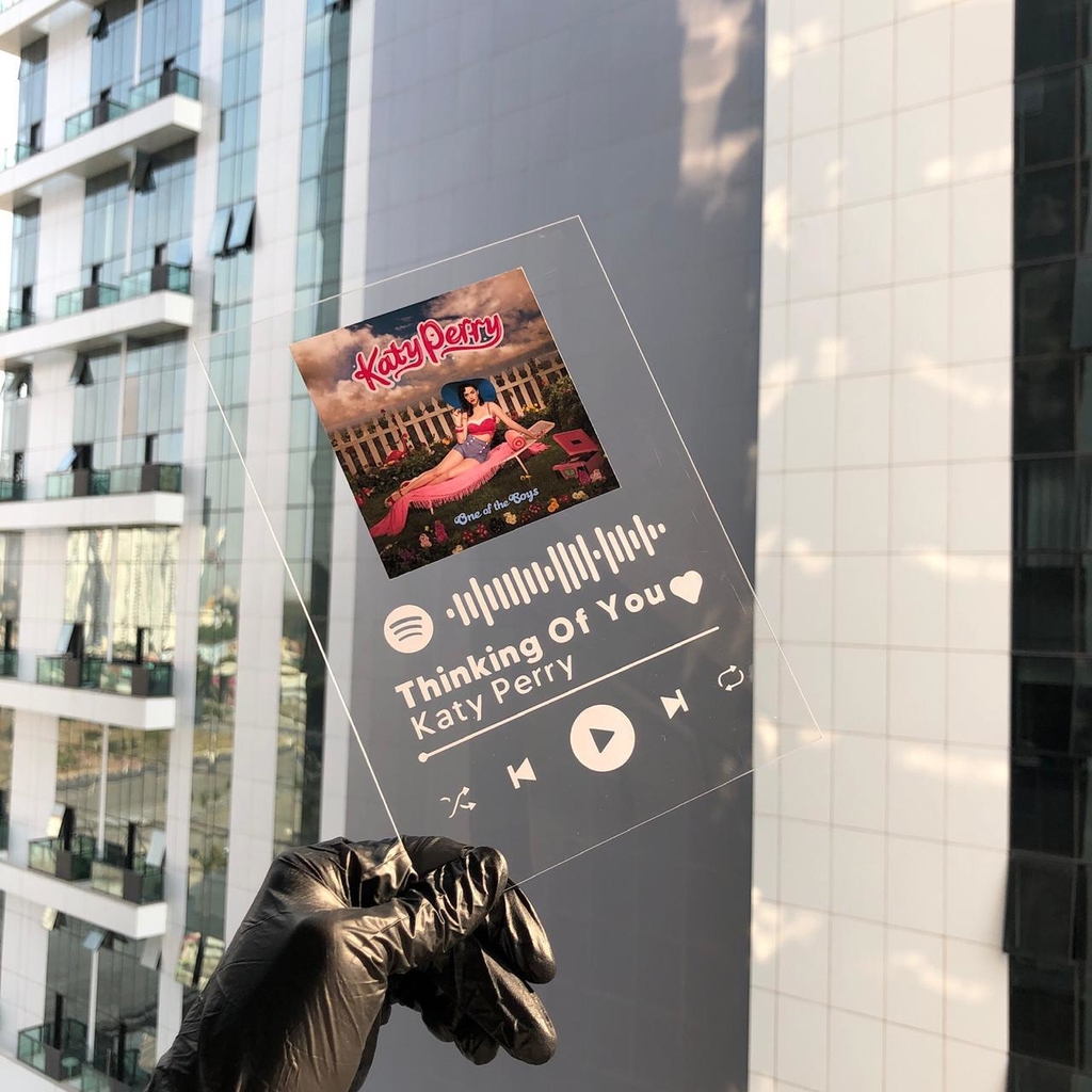 Placa Acrílico Spotify Personalizado A5 Com Base Suporte