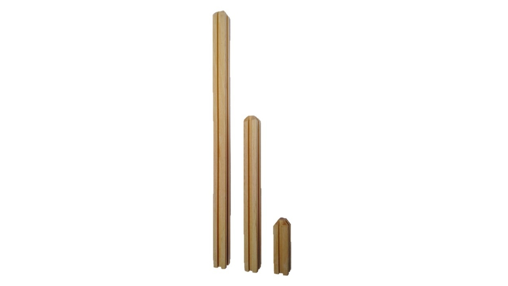 Columnas de madera maciza (laurel o eucaliptus)