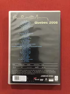 DVD - Paul McCartney - Quebec 2008 - Seminovo