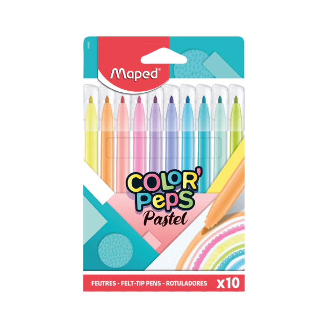 MARCADORES ESCOLARES COLOR PEPS PASTEL X10 MAPED