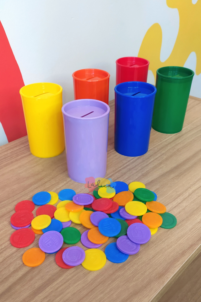 Cofres com Moedas coloridas - Lúdica Brinquedos