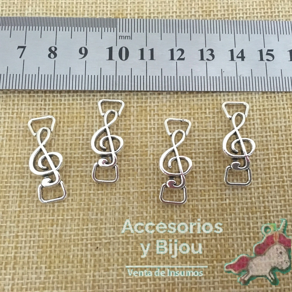 Dije Conector Nota Musical Clave de Sol (6 unidades)