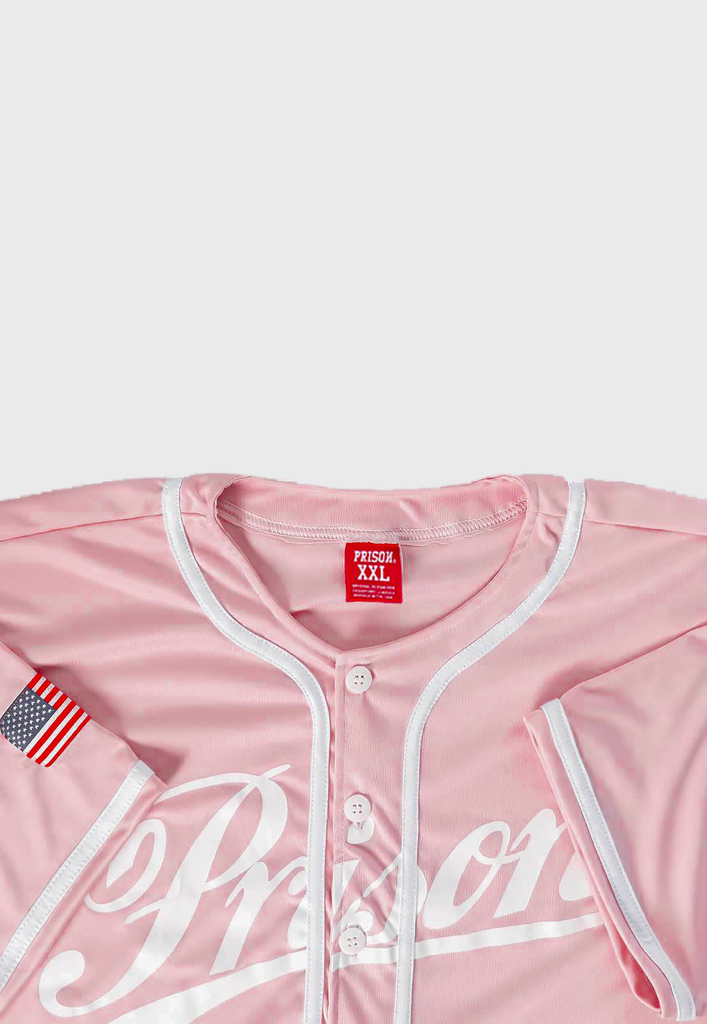 380 - Camisa de Baseball League Prison Rosa