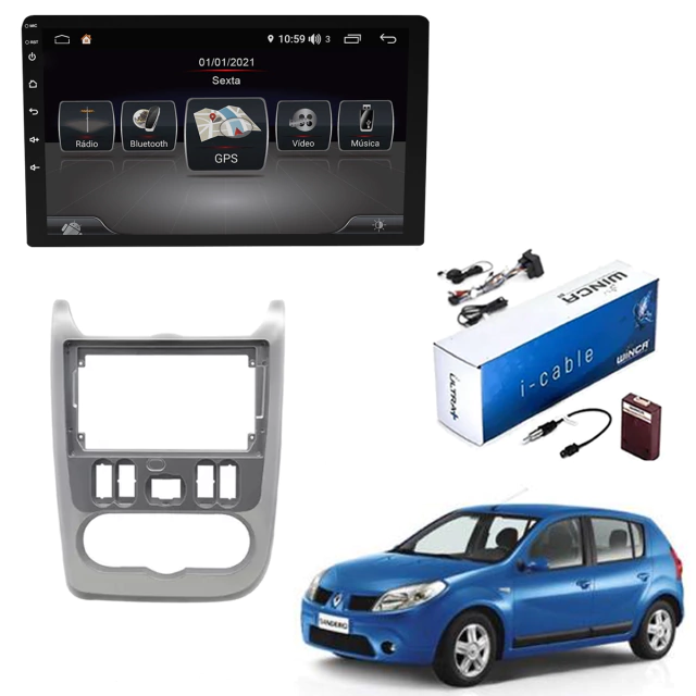KIT CENTRAL MULTIMIDIA BLACK RENAULT SANDERO 2008 A 2011