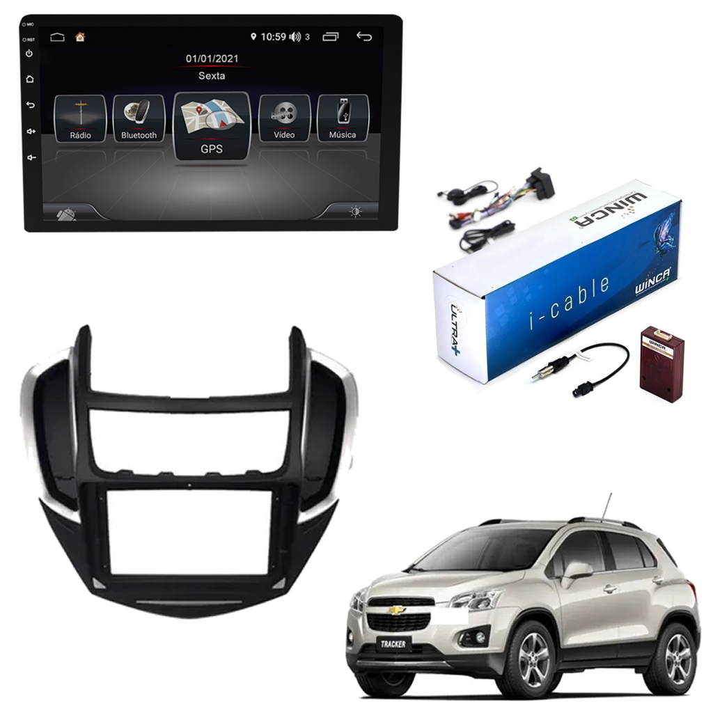 KIT CENTRAL MULTIMIDIA BLACK CHEVROLET TRACKER 2013 A 2016