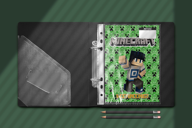 Diseños Escolares Carátulas Minecraft - Modelo 1