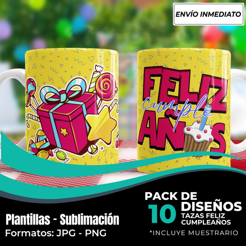 Plantillas Para Tazas Feliz Cumpleaños Modelo 11