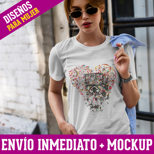 Diseños para Remeras Mujer - Modelo 23 - Digi Card