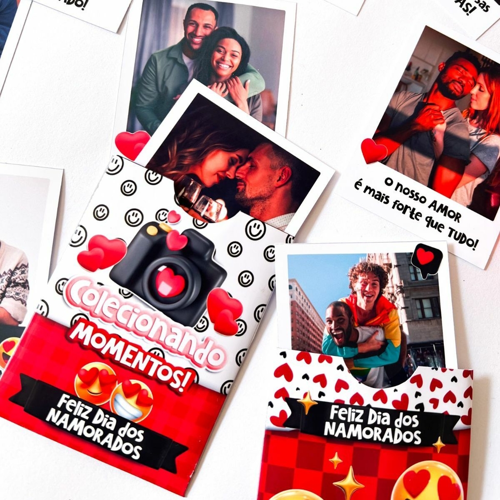 9 Fotos Polaroid Imã Dia dos Namorados + Envelope