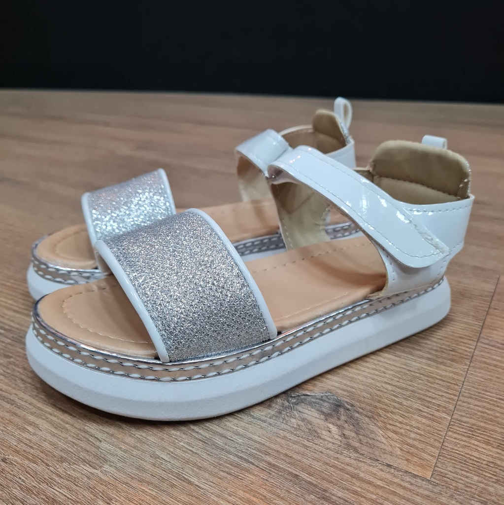 Sandalia Nena Blanca Brillo - Comprar en Bunker Shoes