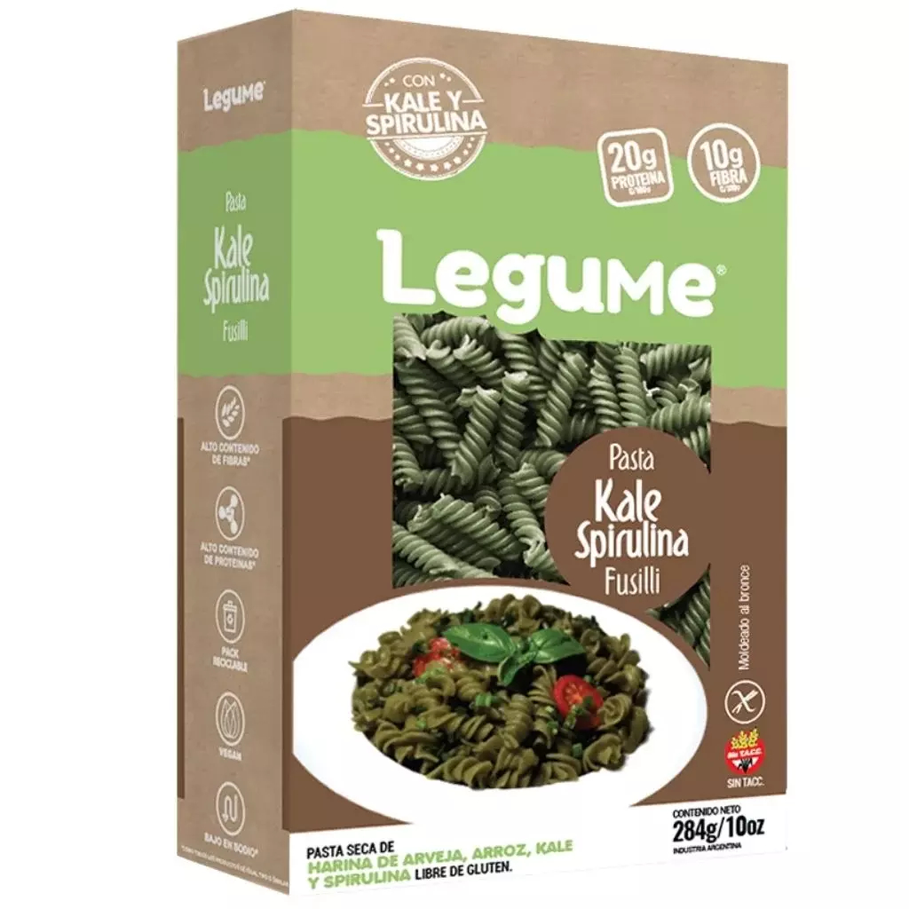Legume Fusilli Kale y Spirulina. Apto para celíacos y un sabor únic