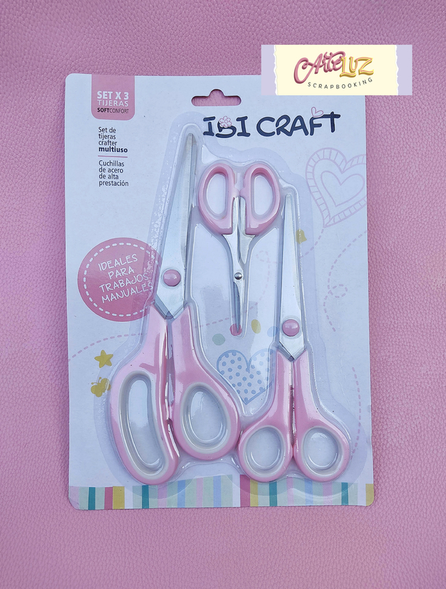 SET DE 3 TIJERAS IBI CRAFT SET x 3 pcs 21,5/16,5/10 CM IBI CRAFT