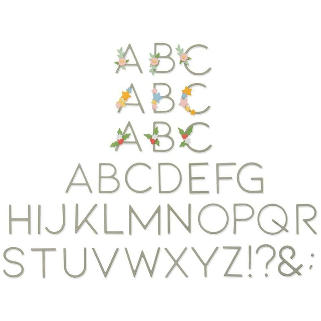 Troquel alfabeto más troqueles detalles decorativos, Sizzix Thinlits Dies By Lisa Jones 5/Pkg ...