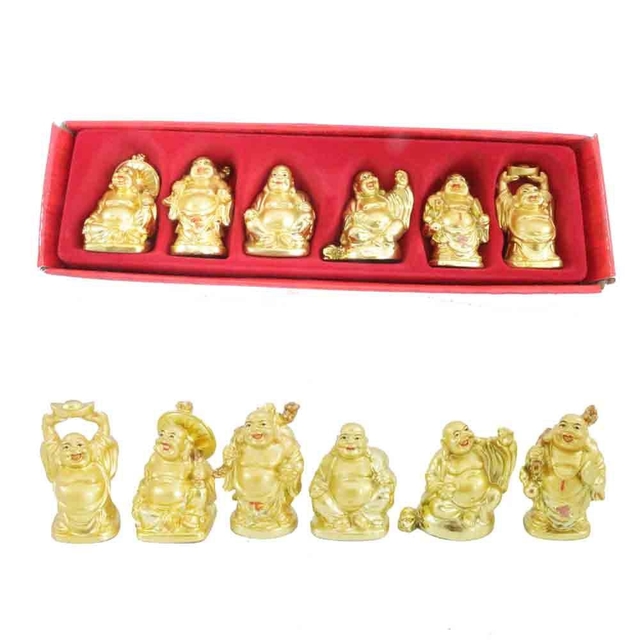 Caixa com 6 Budas sorridentes