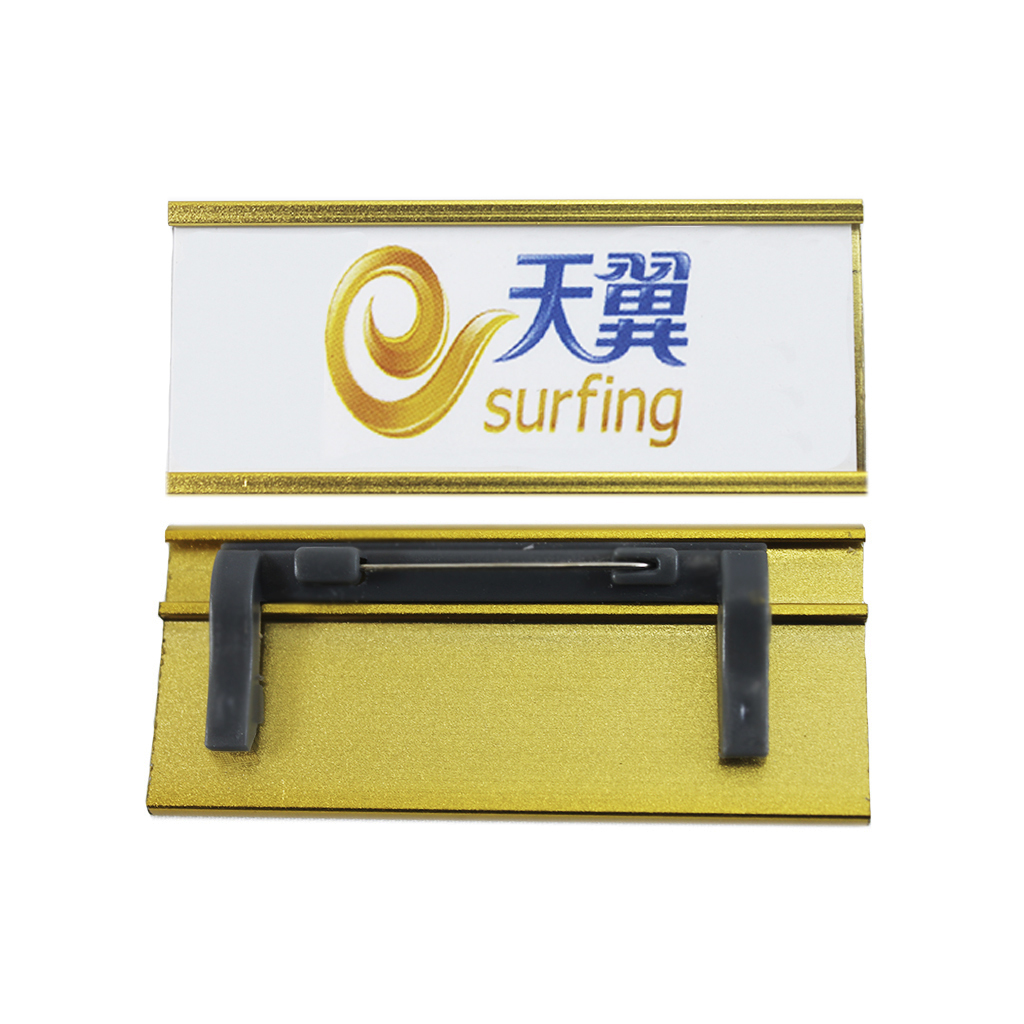 Identificador Aluminio Dorado - Botones.com.co