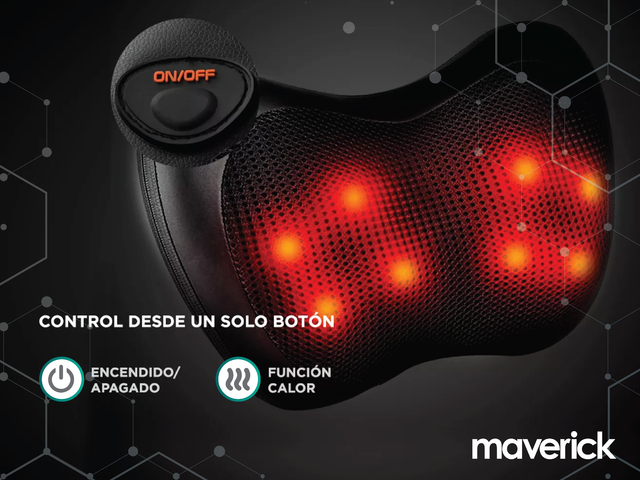 Masajeador Cuello Cervical 8 Rodillos Giratorios 2 Modos