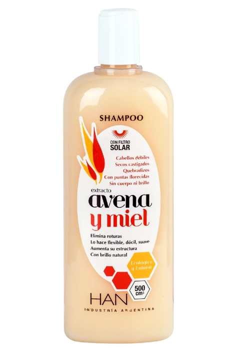 Shampoo Han Avena Y Miel 500 Cc. Apto Método Curly