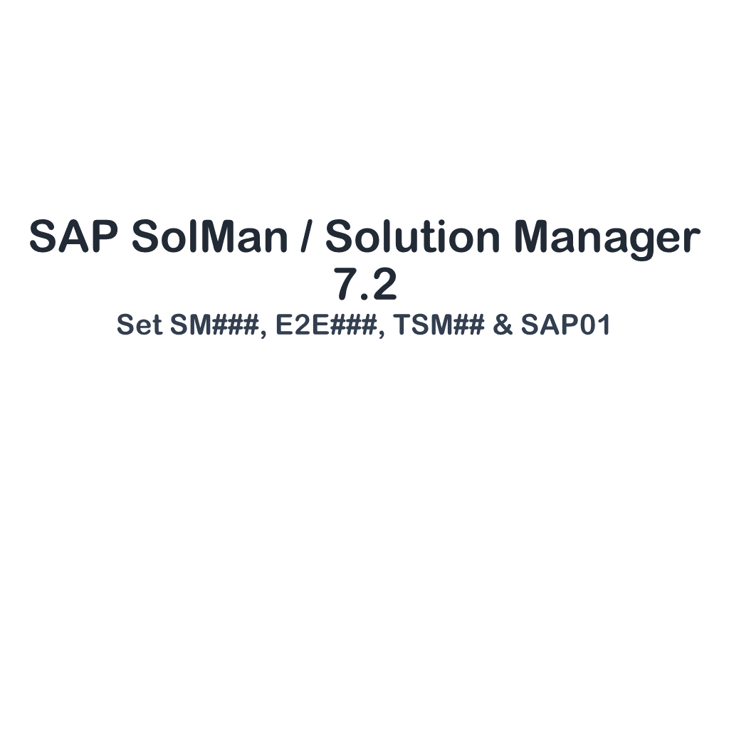SAP SolMan / Solution Manager 7.2 SP10 - Librería ERP